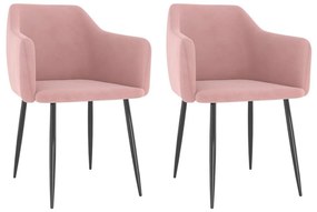 Petromila Jídelní židle 2 ks růžové samet