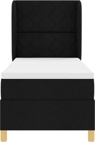 Postel s boxspringem s čelo Černý 200 x 80 cm textil 3340783