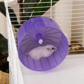 PawHut Klec pro Křečky a Hlodavce 3 Úrovně s Tunelovým Systémem, Lahvičkou na Vodu, Kolotočem, Domkem a Žebříky - rozměry 59L x 36W x 47H cm