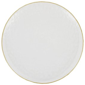 CÔTÉ TABLE Skleněný obědový talíř Dore 28 cm, zlatá barva, čirá barva, sklo