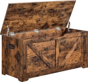 Úložná truhla, sedací truhla 100 x 46 x 40 cm rustikální hnědá