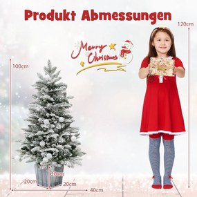 Costway 100 cm umělý vánoční stromek seskupený vánoční strom s 80 vícebarevnými