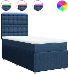 Box spring postel s matrací modrá 90x200 cm textil 3294259