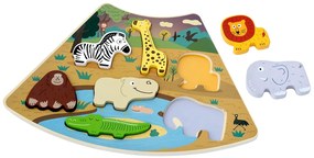 2Kids Toys Dřevěné puzzle Safari propojitelné