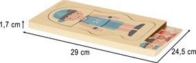 Dřevěné vrstvené puzzle montessori body building boy