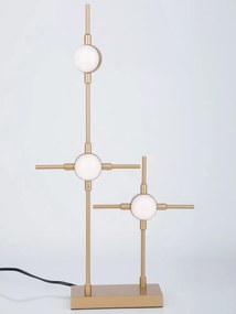 Kovová LED stolní lampa ve zlaté barvě se stínidlem z akrylového skla (výška 52 cm) Atomo – Nova Luce