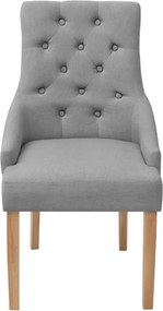 Jídelní židle 2 ks světle šedé textil 243635