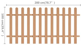 vidaXL Marketos Laťkový plot WPC 200 x 100 cm
