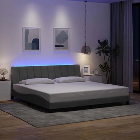 Rám postele bez matrace Hanko světle šedý 200 x 200 cm textil 3310482