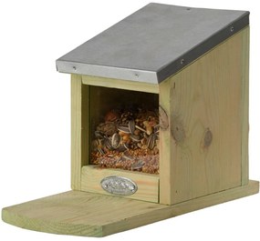 Krmítko pro veverky Ema, 19x12,5x25,5 cm, dřevo/kov, hnědá