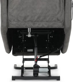 TV křeslo MATEO s elektrickým polohováním — 2 motory, látka, černá, nosnost 150 kg