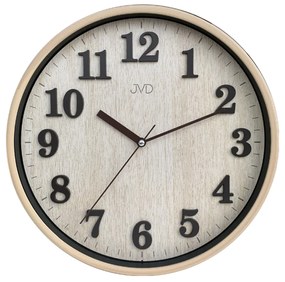 JVD Přehledné čitelné tiché netikající hodiny v dřevěném dekoru JVD HA50.1