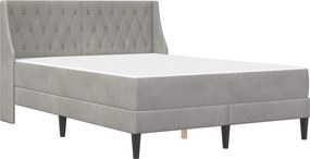 Rám postele s matrací s matrací Světle šedá 140 x 190 cm samet 3414795