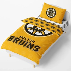 Hokejové ložní povlečení NHL Boston Bruins Shields - 100% bavlna Renforcé - 70 x 90 cm + 140 x 200 cm