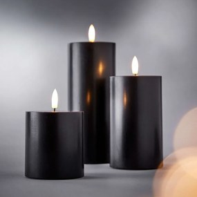 Butlers NORDIC LIGHT LED Svíčky 3 ks - černá