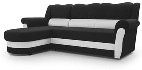Rohová sedacia súprava Burdur (černá + bílá) (L). 1014354