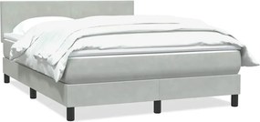 Box spring postel s matrací světle šedá 160x210 cm samet 3316023
