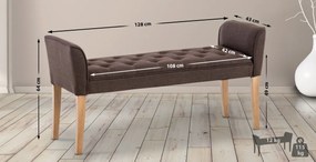 Lavice Cleopatra Chaiselongue látka, nohy antik světlé - Hnědá