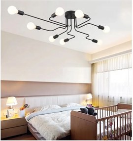 Toolight - Stropní / nástěnné svítidlo Agaro Spider 8xE27, černá, OSW-06606