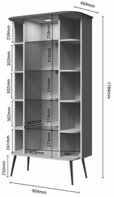 Vitrína GALET - V90-2S/GT - Bílá lak mat