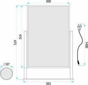 Rea Rea, Zrcadlo LED LUMI White 30x40cm, HOM-01800