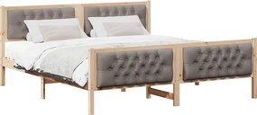 Rám postele s čelo Taupe 180 x 200 cm Masivní borové dřevo 3394276