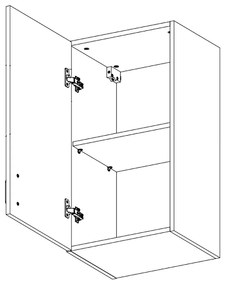 Aspen | horní závěsná skříňka G30 | LEVÁ | bílá lesk