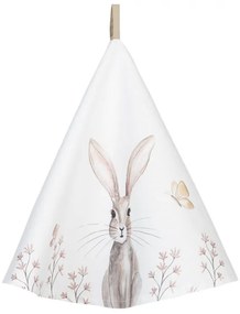 Kulatá utěrka s motivem králíčka Rustic Easter Bunny – 80 cm