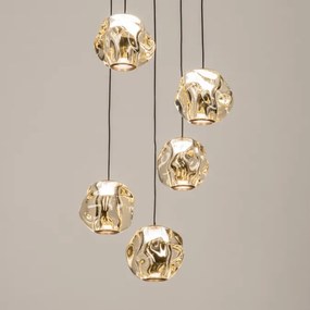Závěsné LED svítidlo Benelux Organic Crystal Gold 5
