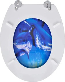 WC sedátka s víky 2 ks MDF delfíni 275912