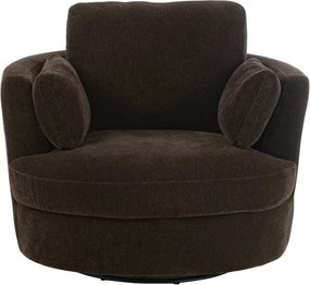 Tmavě hnědé relaxační křeslo Swivel - 100*109*89cm