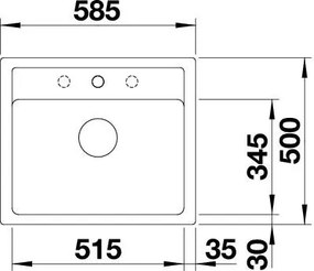 Blanco Legra 6, silgranitový dřez 585x500x190 mm, 1-komorový, černá, 526084