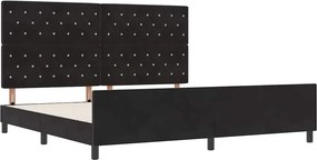 Postel s boxspringem s čelo Černá 200 x 200 cm samet 3344899