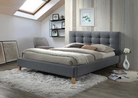 Čalouněná postel TEXAS 160 x 200 cm šedá Matrace: Matrace Coco Maxi 23 cm