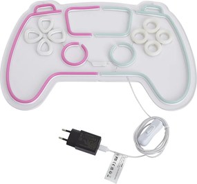 Neonová nástěnná lampa růžová s modrou včetně LED - Controller