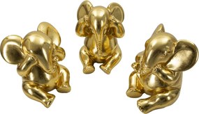 Sada 3 ks dekorativních figurek Elephant zlatá