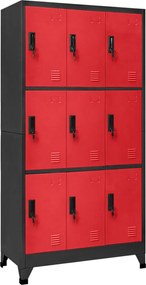 vidaXL Uzamykatelná skříň 90 x 45 x 180 cm ocel [339810] Barva: antracitová a červená