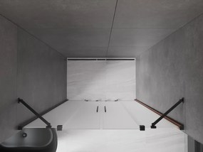 Mexen Velar Duo, posuvné sprchové dveře do otvoru 160 cm, 8mm sklo námraza, černá matná, 871-160-000-32-70