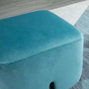 Podnožka HOMCOM z polyesteru a oceli 44,5 x 44,5 x 41,5 cm v tyrkysové barvě, pohodlná a stylová pro váš domov