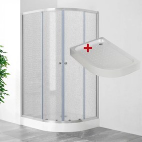 POINT AS LOR 100x80 Grape Levý Asymetrický sprchový kout s akrylátovou vaničkou