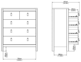 Bílá vysoká komoda 82x99 cm Madrid – Tvilum