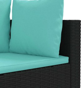 8dílná zahradní sedací souprava s poduškami černá polyratan 3308388