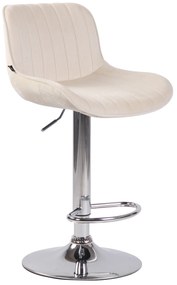 Barová židle Haugo - samet - chromovaný rám | krémová