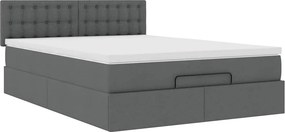 Osmanský postel s matrací tmavě šedá 140x190 cm textil 3311623