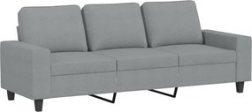 3místná pohovka s podnožkou světle šedá 180 cm textil 3201151