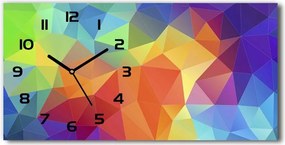 Skleněné hodiny na zeď Bezhlučný mechanismus Geometrické pozadí 60x30 cm