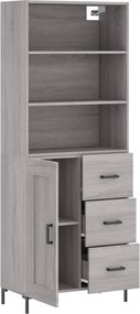 Skříň highboard šedá sonoma 69,5 x 34 x 180 cm kompozitní dřevo 3190027