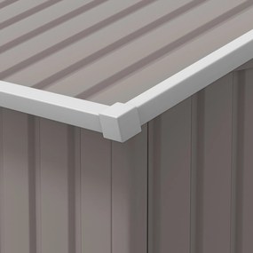 Outsunny Zahradní Kůlna 12,4 m², Zahradní Dům s Plochou Střechou, Posuvné Dveře, Základna, 386 x 340 x 200 cm, Zahradní Kůlna z Pozinkované Oceli, Od…