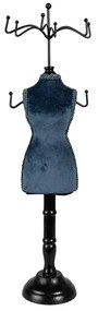 Modro-černý stojan na šperky ve tvaru figuríny - 12*12*39 cm