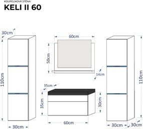 Ral Koupelnová stěna KELI 9 - Bílý lesk